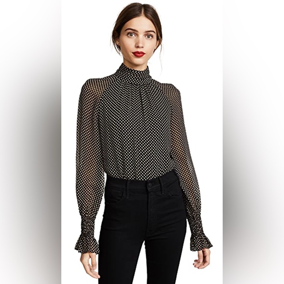 Tory Burch | Tops | Tory Burch Colette Crescent Print Silk Blouse High ...